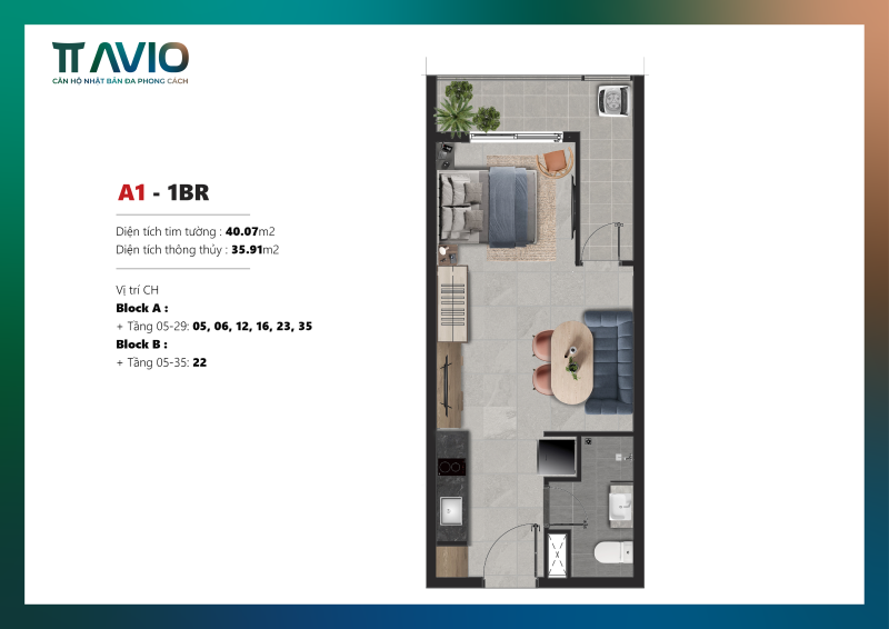 Mặt bằng thiết kế TT Avio Bình Dương chi tiết